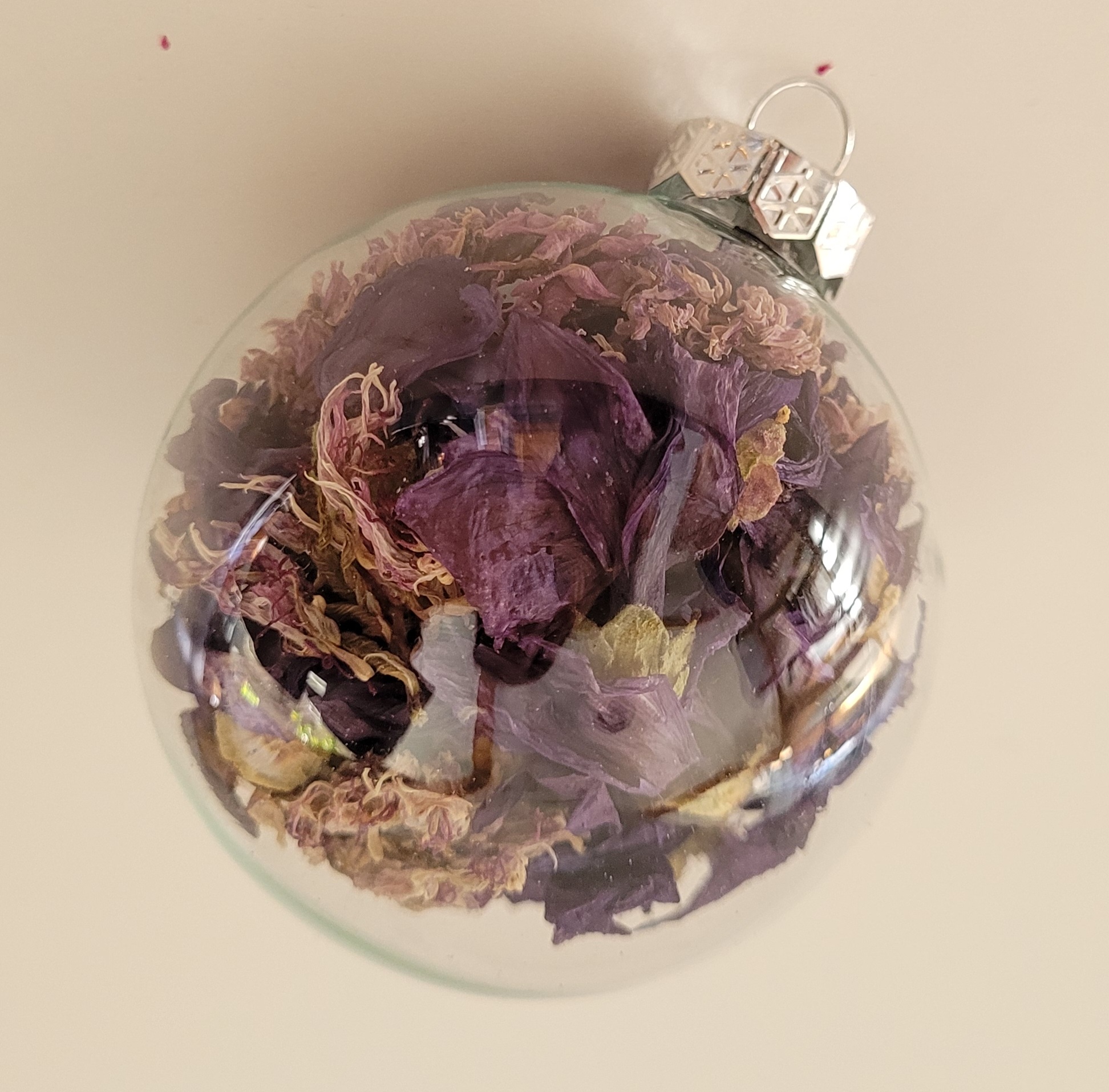 Boule De Noel Fleurs Séchées